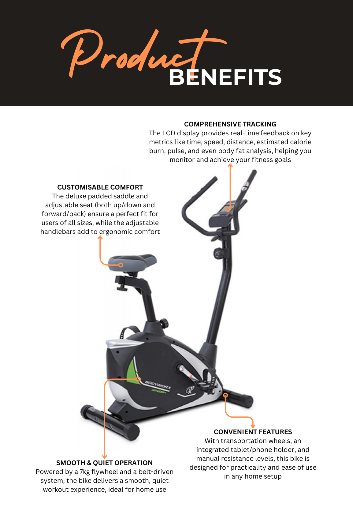 Bodyworx Exercise Bike ABX295M – World Fitness
