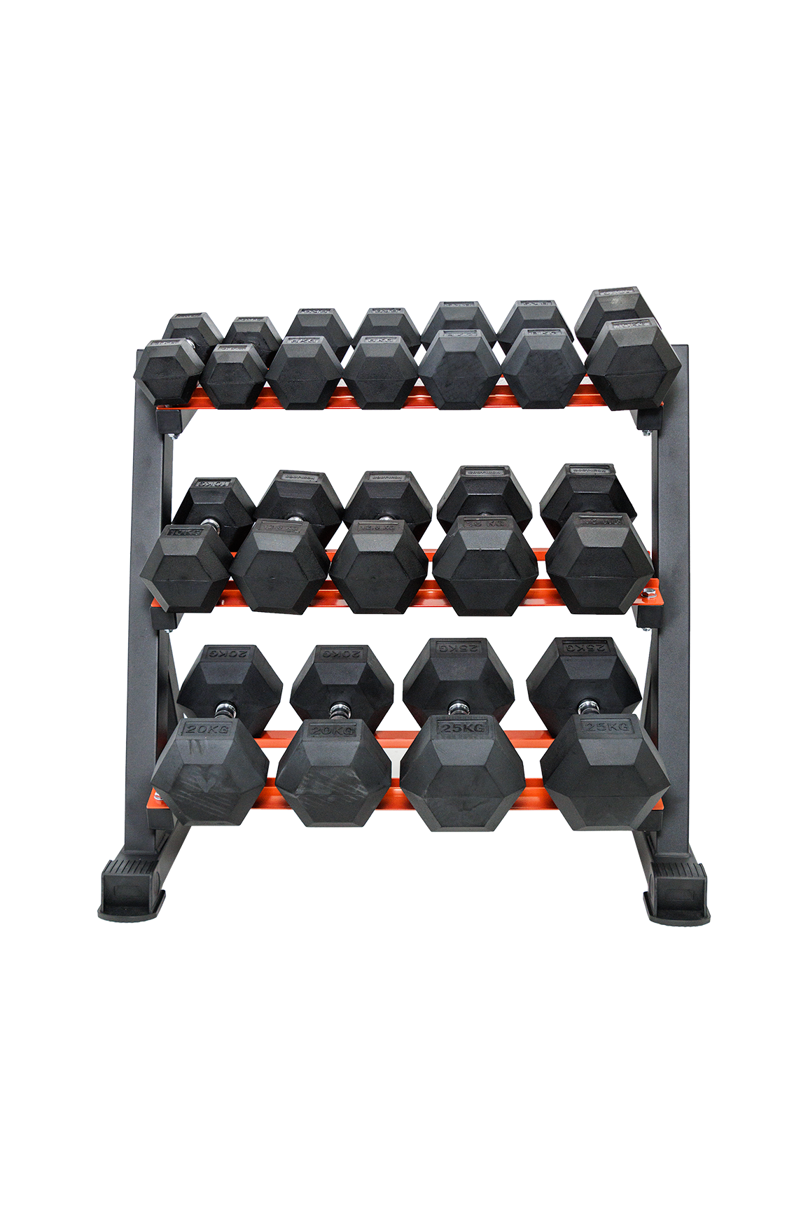Body Iron Hex Dumbbell Set with Rack – 4kg to 25kg (201kg) – World Fitness