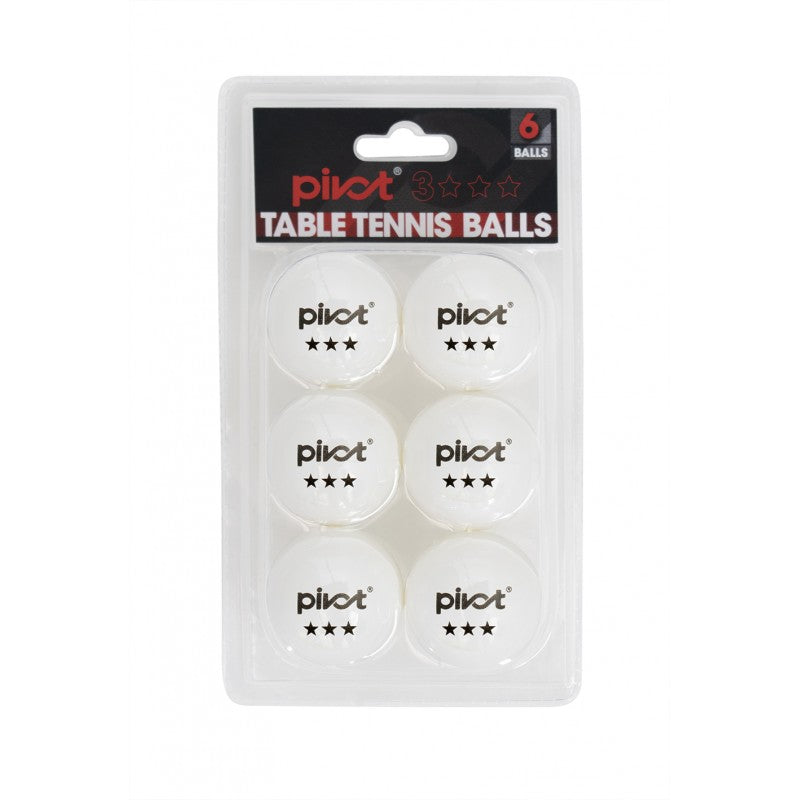 PIVOT Table Tennis balls 3 STAR 6 PACK BALLS - WHITE – World Fitness